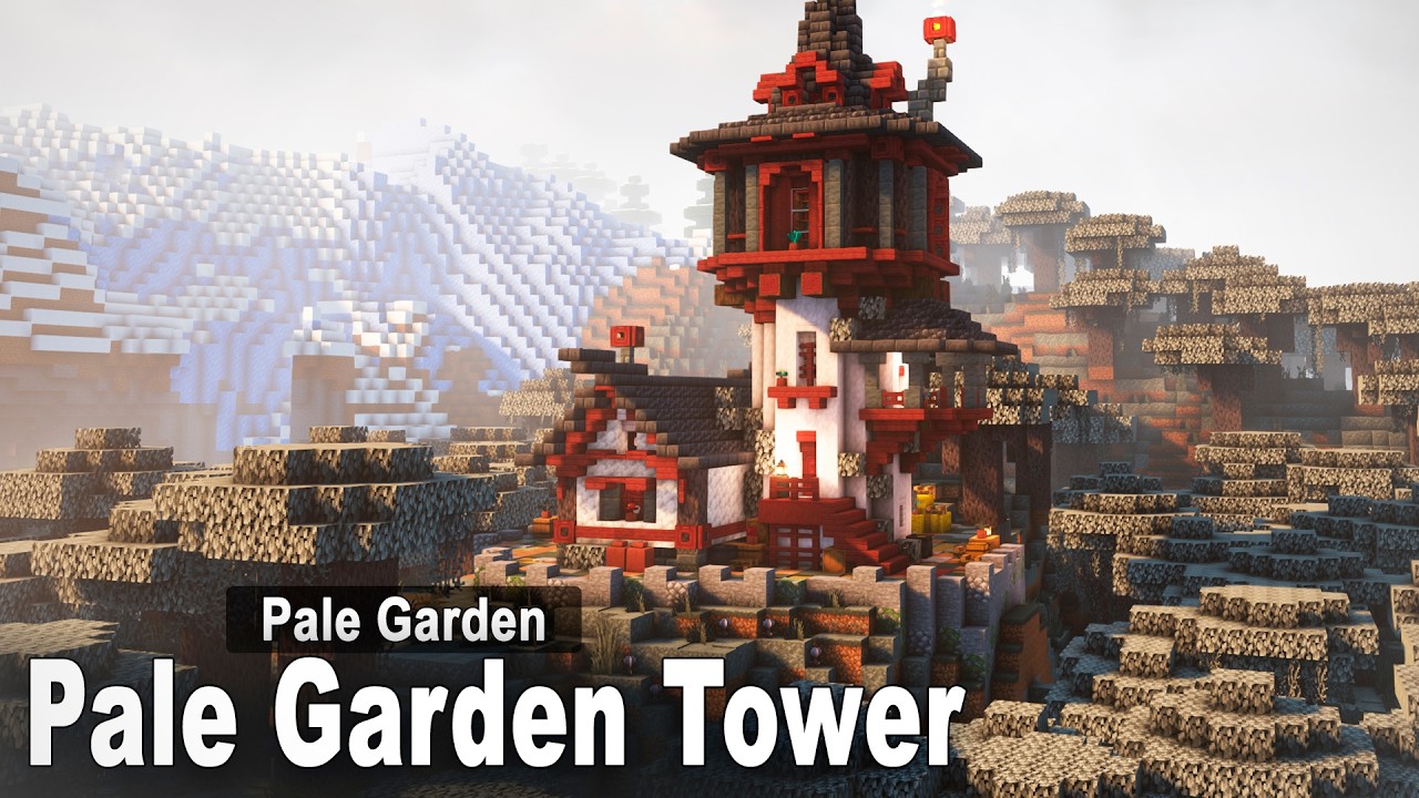 Minecraft: How to build a Pale Garden Tower | Easy Tutorial - Minecraft ...