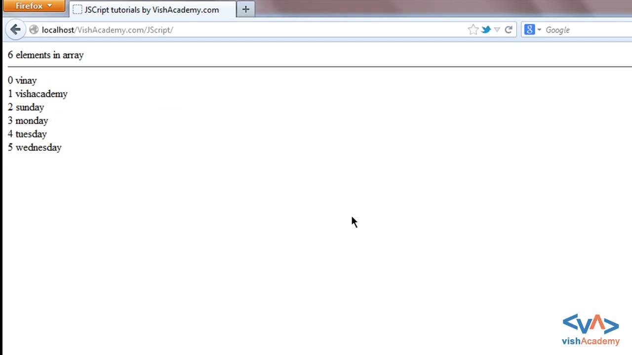 JavaScript method for array object -- JavaScript in Hindi