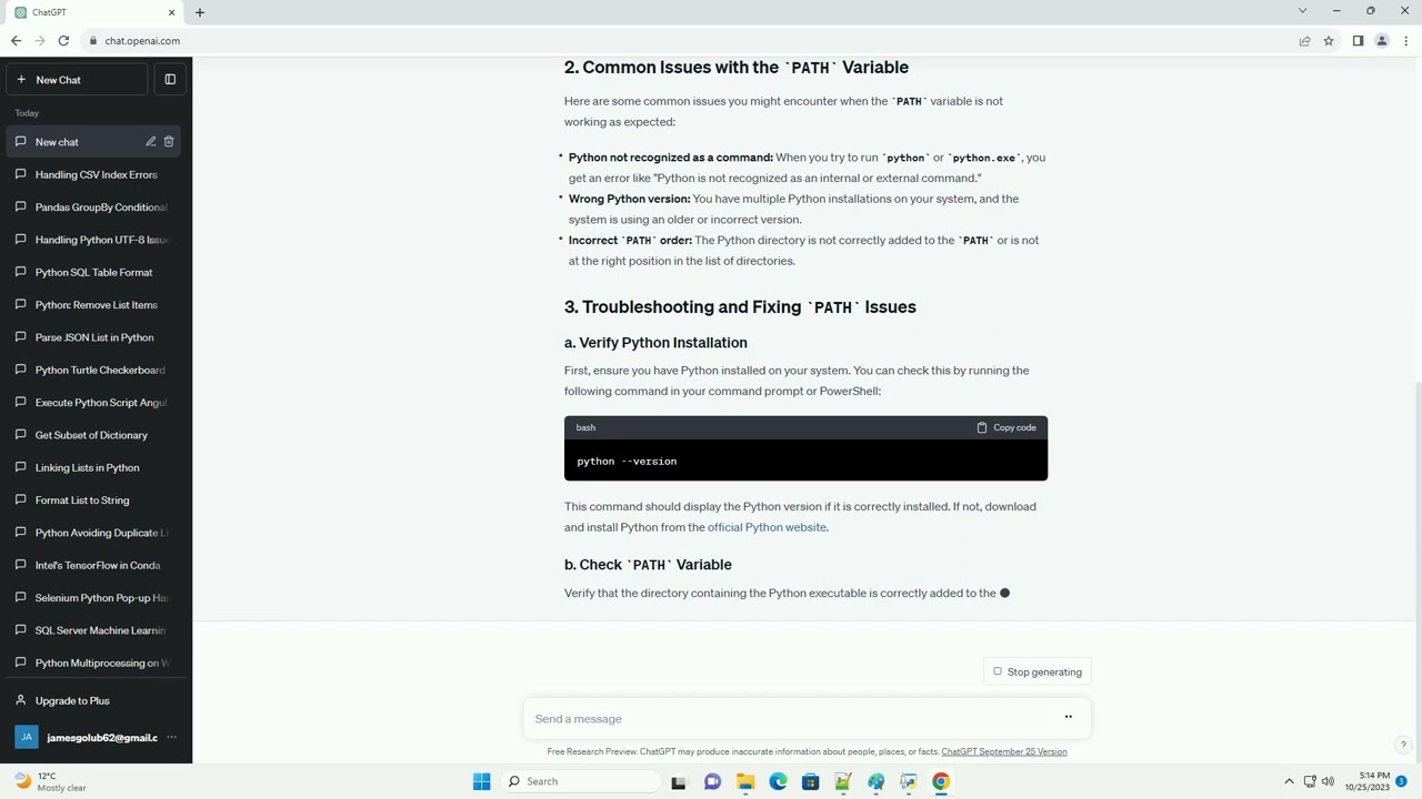 Python system variable path not working on Windows 10