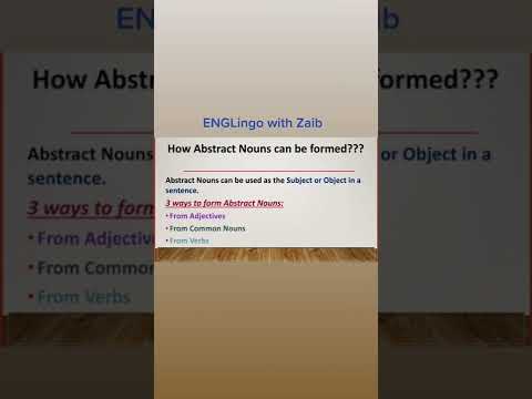 How to form Abstract Nouns in the English Language? #abstractnoun #partsofspeech #grammar