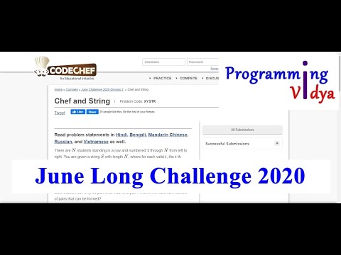 Solution for Codechef Chef and String | June Long Challenge 2020 – Programming Vidya | New ...