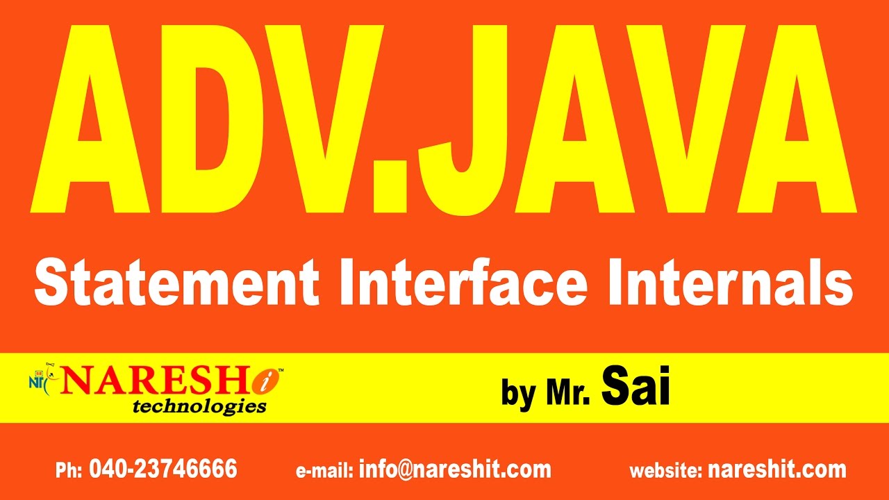 Statement Interface Internals | Advanced Java Training Tutorial | Mr. Sai