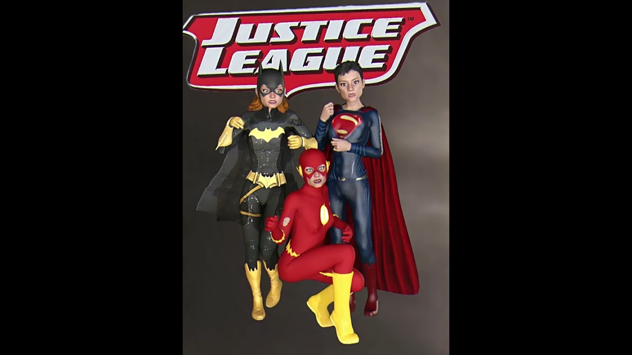 Batman, Superman and The Flash transformed into girls