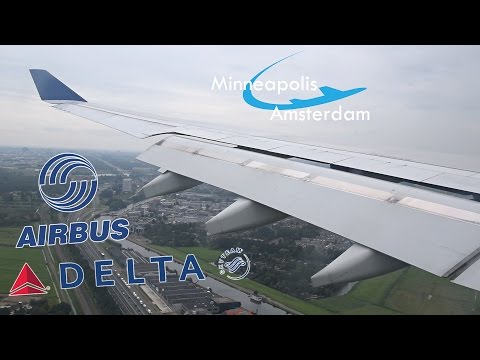 Delta Airlines Airbus A330-300 landing at Schiphol Amsterdam Airport