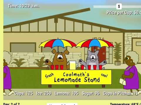 Playing Lemonade Stand (cool math)