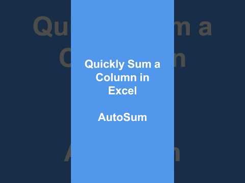 Sum a Column in Excel Fast with AutoSum