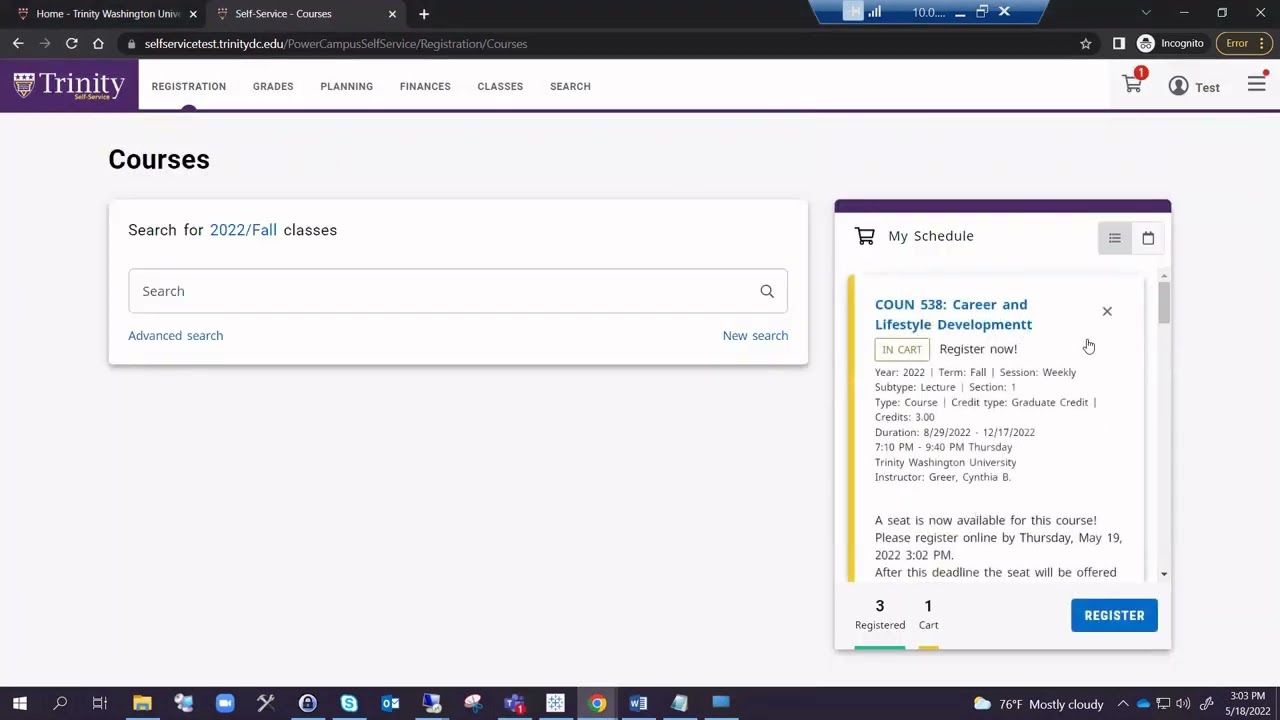 Self-Service Guide: Student Waitlist Registration