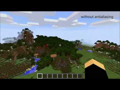 Minecraft - without antialiasing / with antialiasing