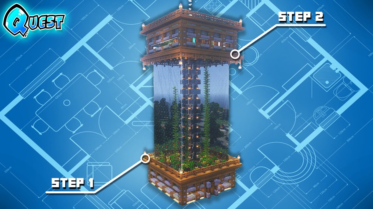 ⚒️ Minecraft Tutorial: Fish Tank Tower Base 🐠