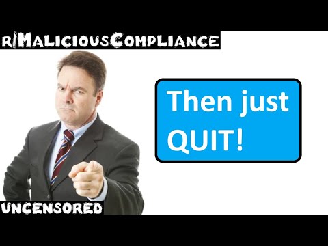 r/MaliciousCompliance | Ep. 39 | "Then just QUIT!"