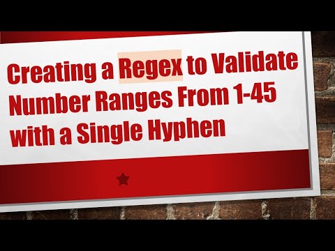 Creating a Regex to Validate Number Ranges From 1-45 with a Single Hyphen