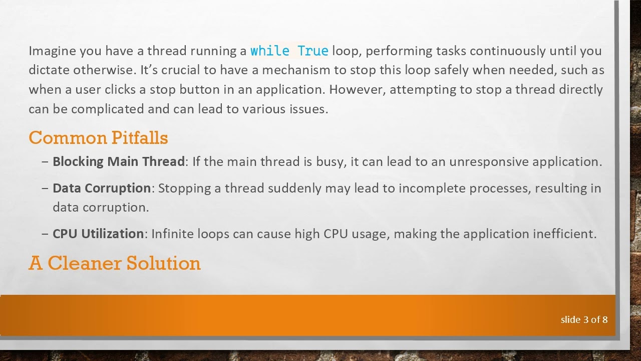 Stop an Infinite While-Loop in Python Threading with Ease