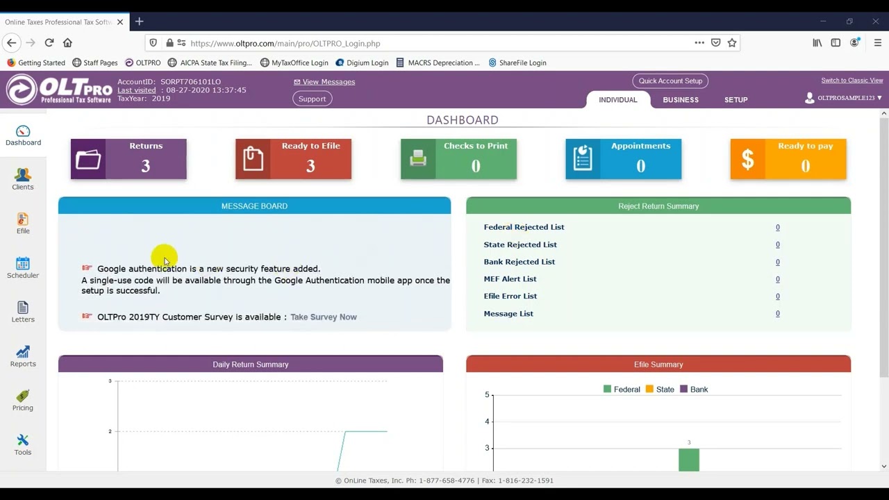 OLT Pro Web Efile Amended Returns New and Existing Taxpayers