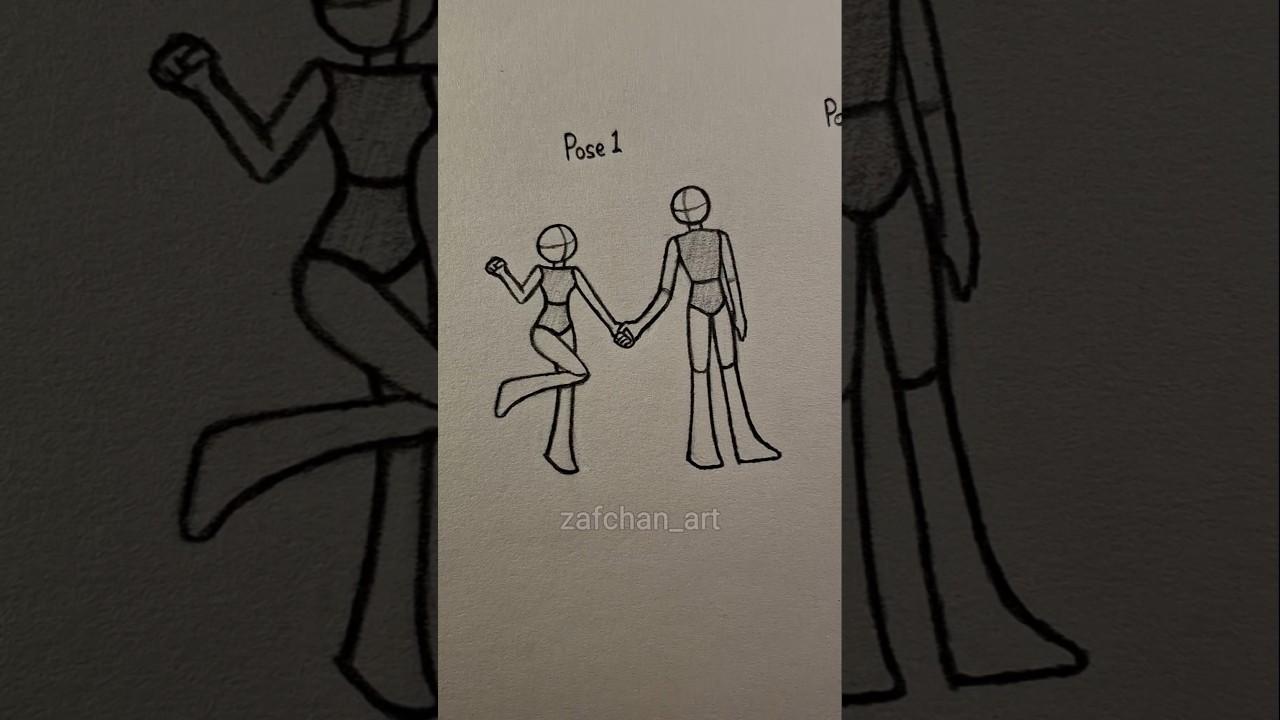 How to draw couple body poses ✨️ #drawing #art #howtodraw #tutorial #sketch