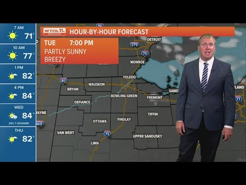 Breezy, sunny Tuesday in mid-80s; possible rain overnight | WTOL 11 Weather