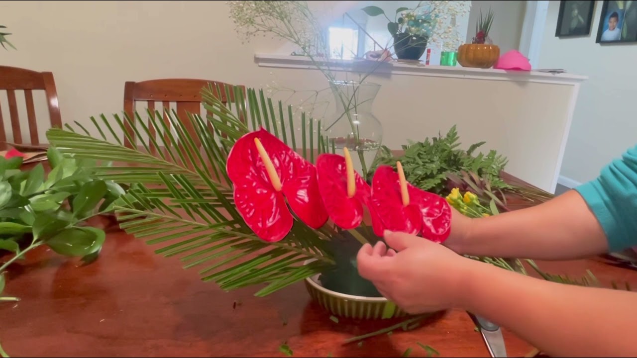 Anturio en arreglo floral