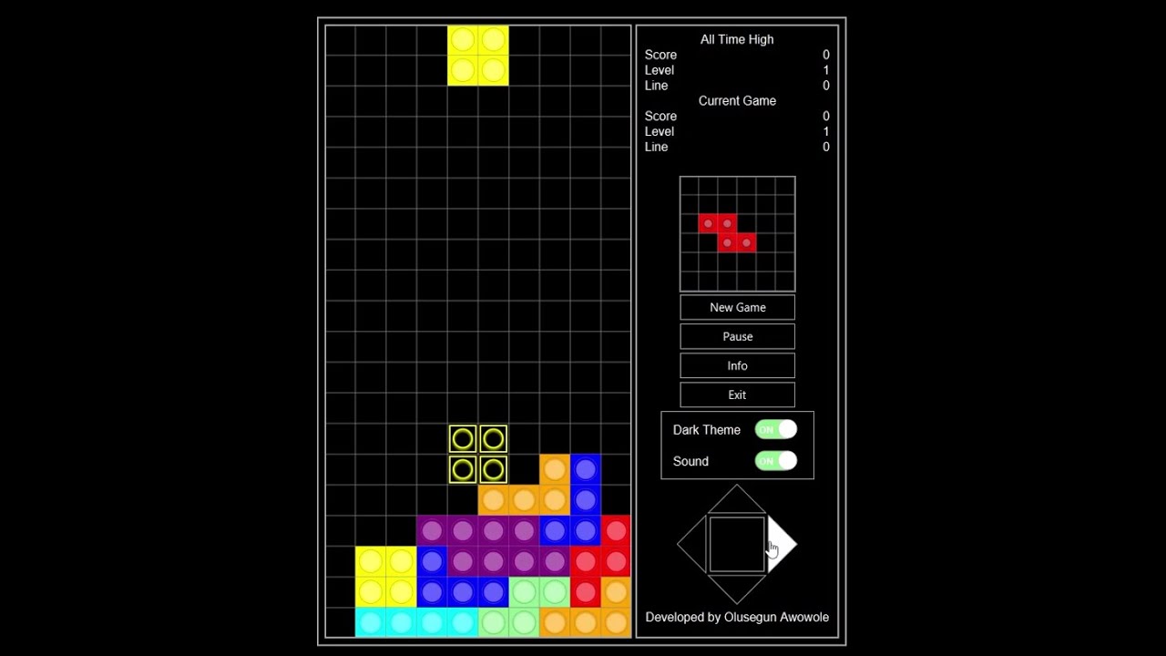 Tetris Game Implemented in Java