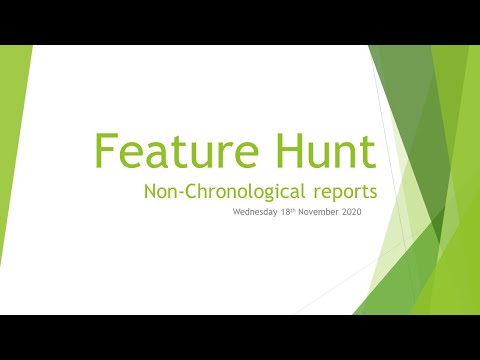 Non-chronological report - feature hunt - year 4