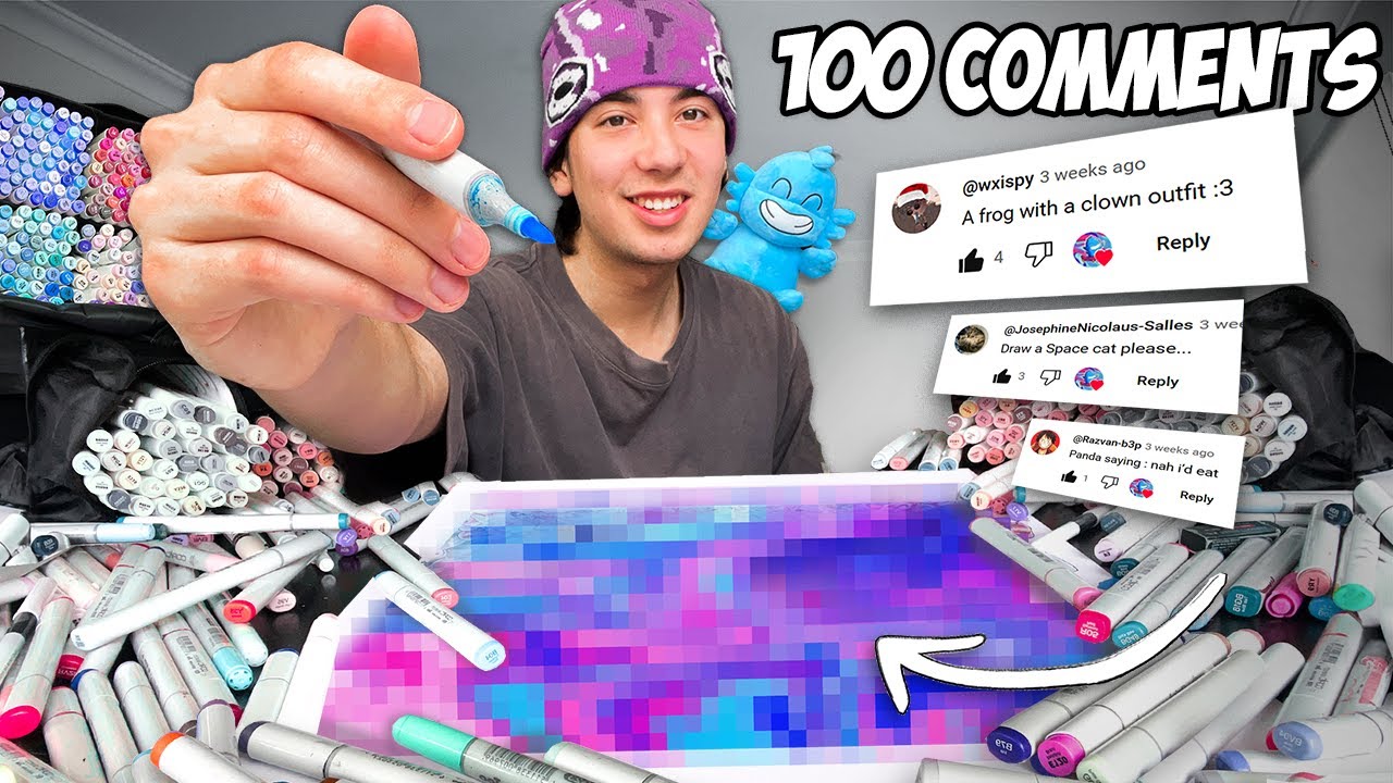 I Turned 100 Comments into 1 MASSIVE Drawing!! 🎨🚀 (300k special)