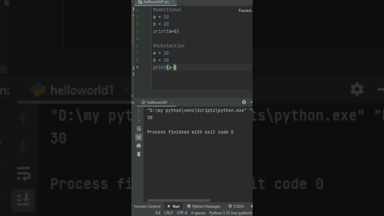 #shorts Arithmetic Operation in Python #pythontutorial