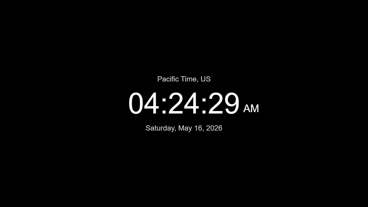 🔴 LIVE | Clock / Current time in Pacific, US / what time is it now