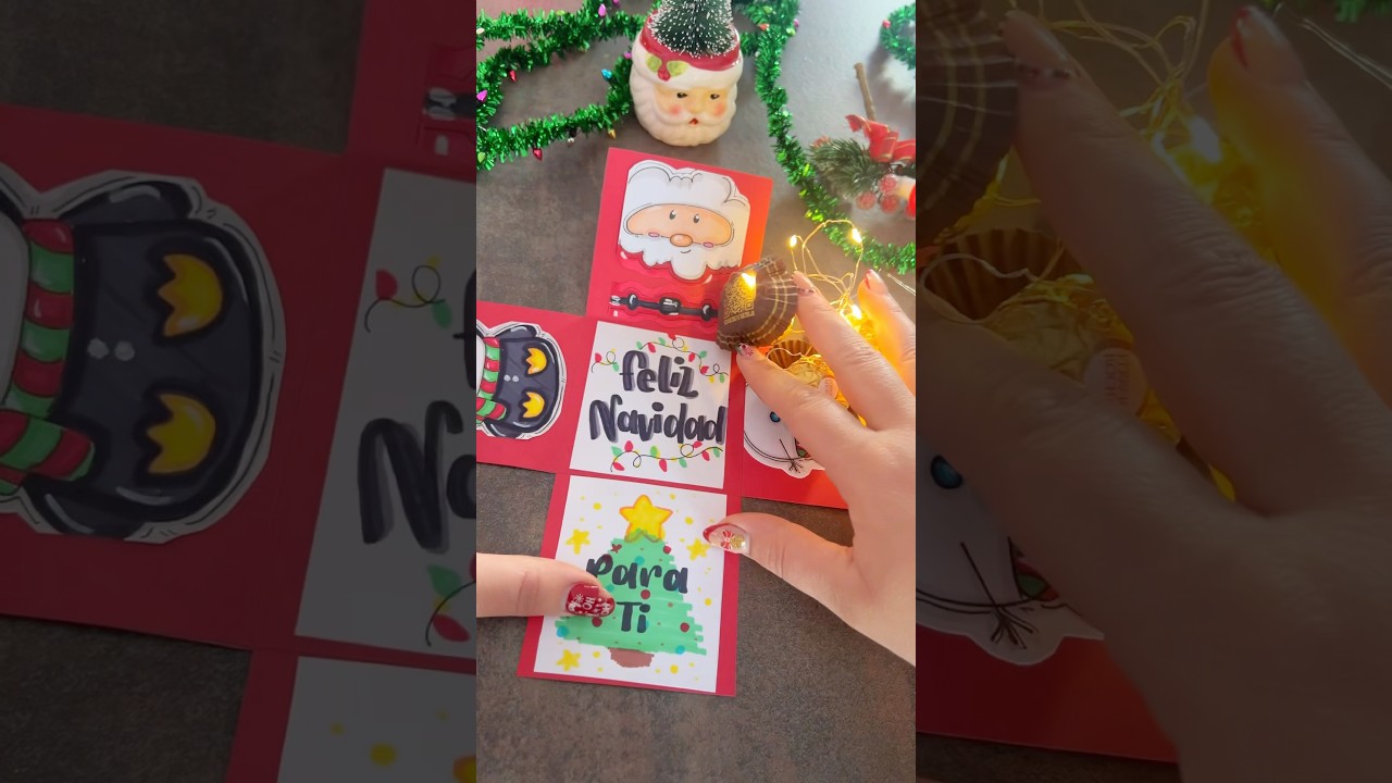 Cajita de Navidad para regalar #navidad #manualidades #lettering #diy  #cajasorpresa #regalonavideño