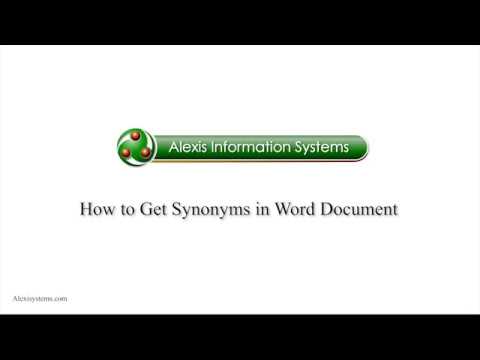 Microsoft Office Word: Get Synonyms for Selected Words | Alexis Information Systems
