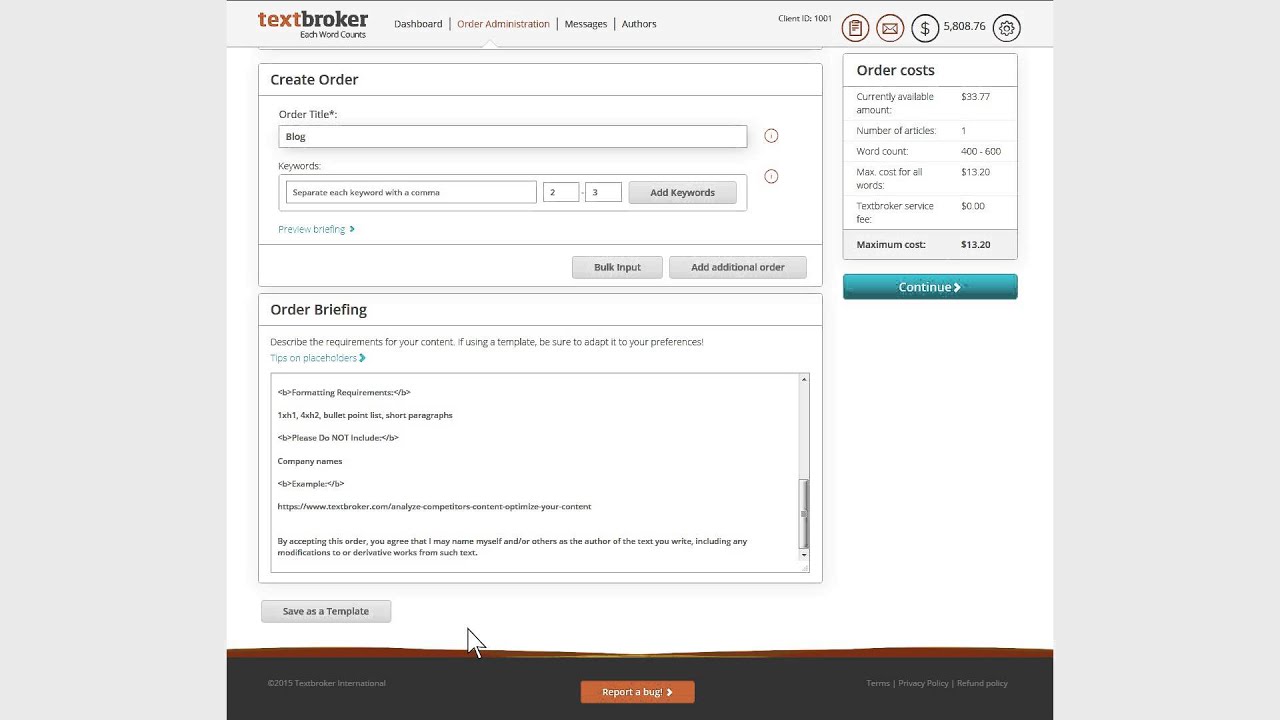 Briefing Templates Tutorial