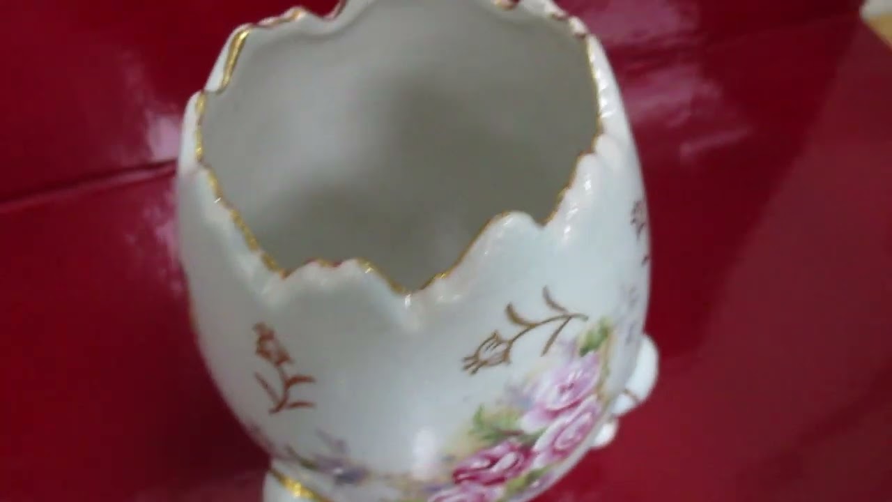 Vintage INARCO Japan VASE Planter 1/2 Egg Shaped Planter Dish Porcelain E-116/M
