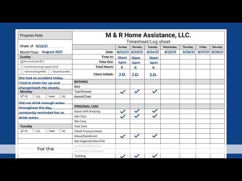 Timesheet Training For M&R Home Assistance
