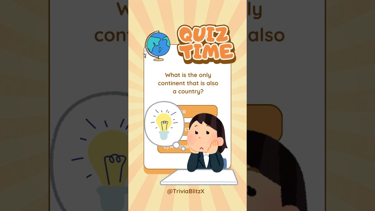 Geography Quiz: 🌏 Did you know one continent is also a country? Find out which one!