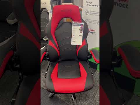 Staples Emerge Vortex Bonded Leather Gaming Chair, Black and Red