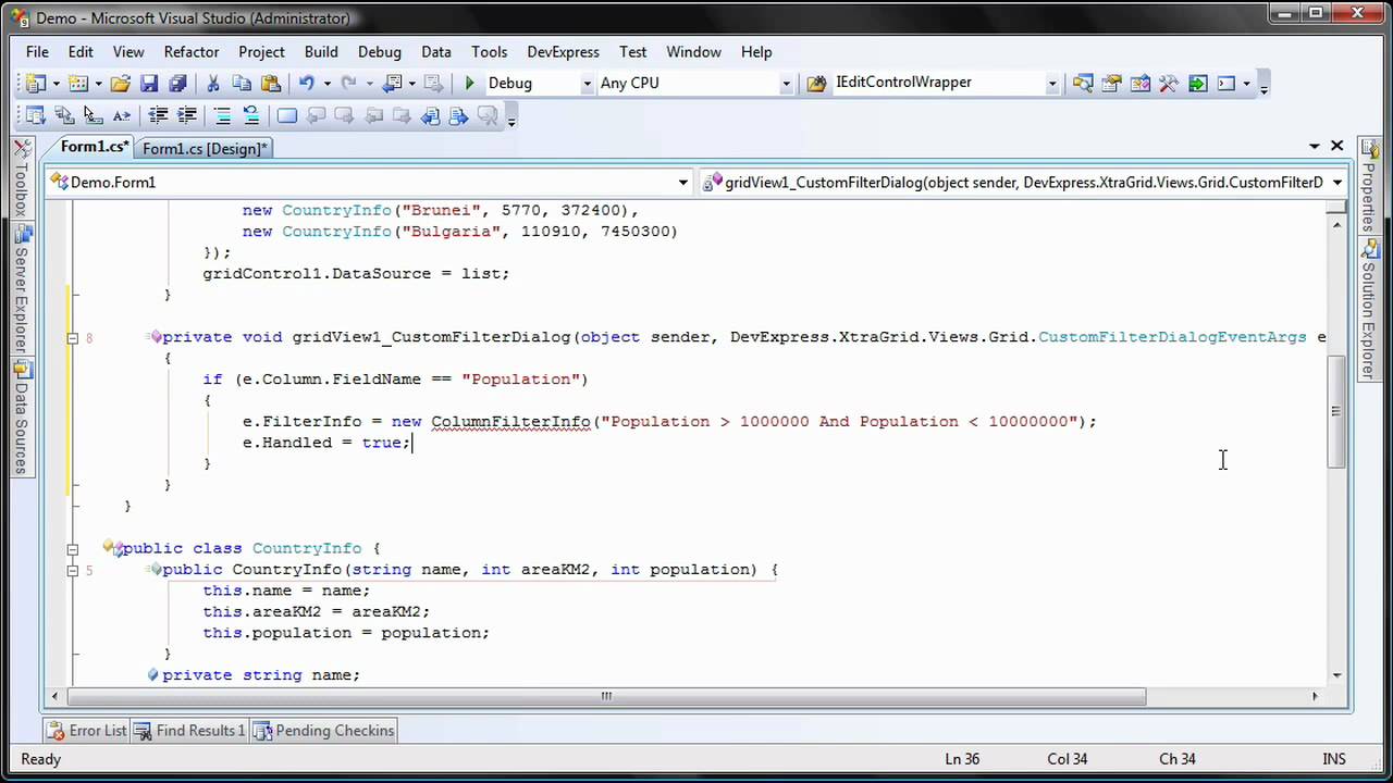 WinForms Grid - Replacing the Custom Filter Dialog