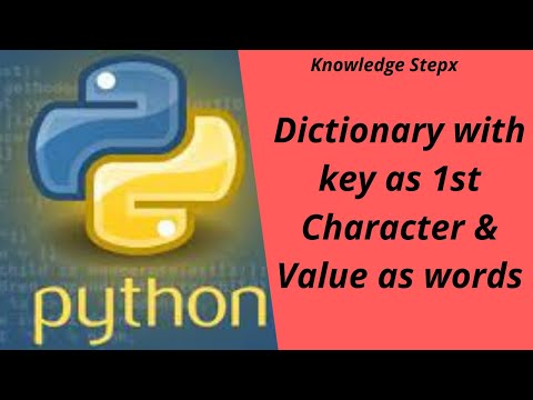 Dictionary with key as 1st character and value as words starting from that character