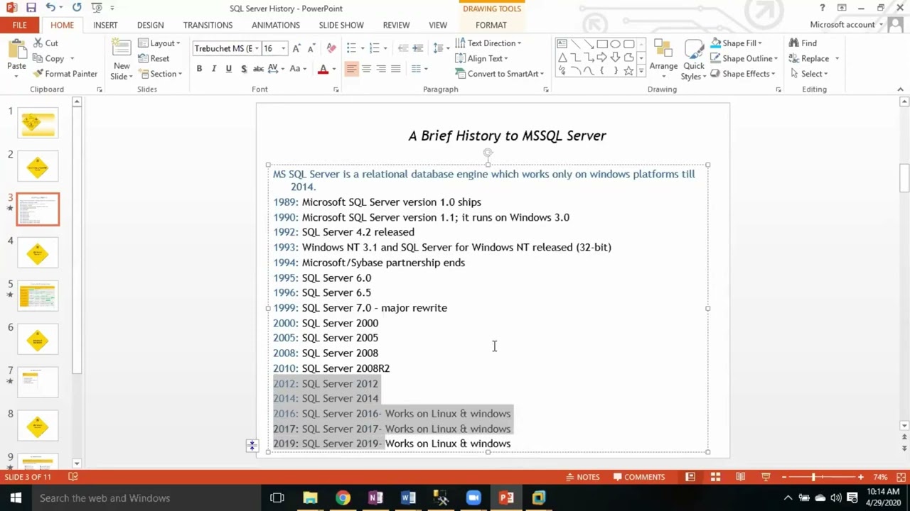 SQL Brief History and Versions