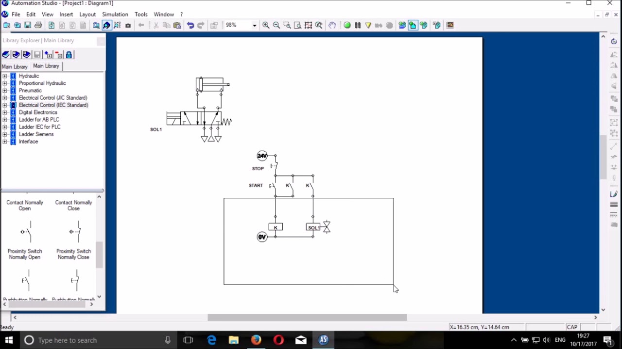 Automation studio: Basics on an electro-pneumatic circuit