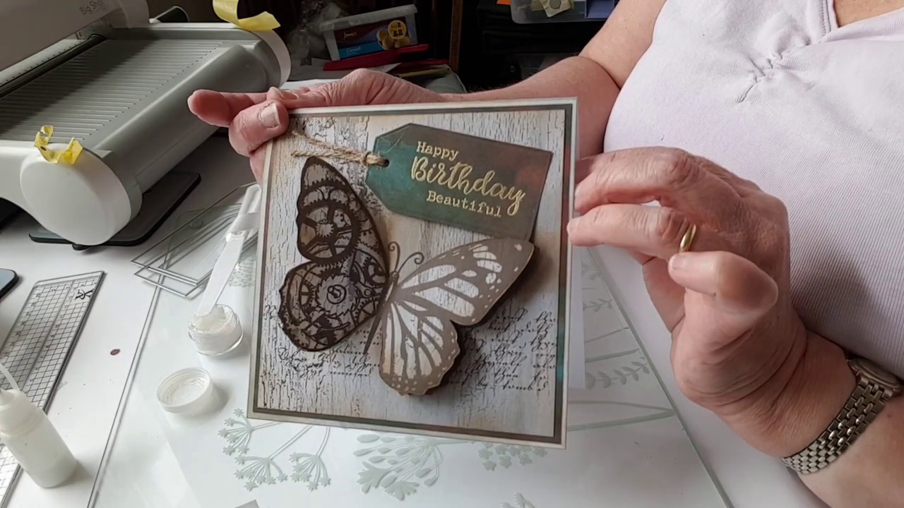 Steampunk Dreams - Cut Out Butterfly Card
