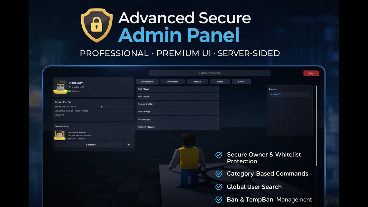 Roblox Studio - Admin Panel System (DOWNLOAD)