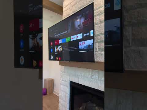 How COOL is this motorized mantle mount! ✨Easily adjust the tv to your preferred viewing angle ❤️🔥