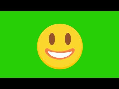 Grinning Face with Big Eyes Emoji - Green Screen Chroma Footage