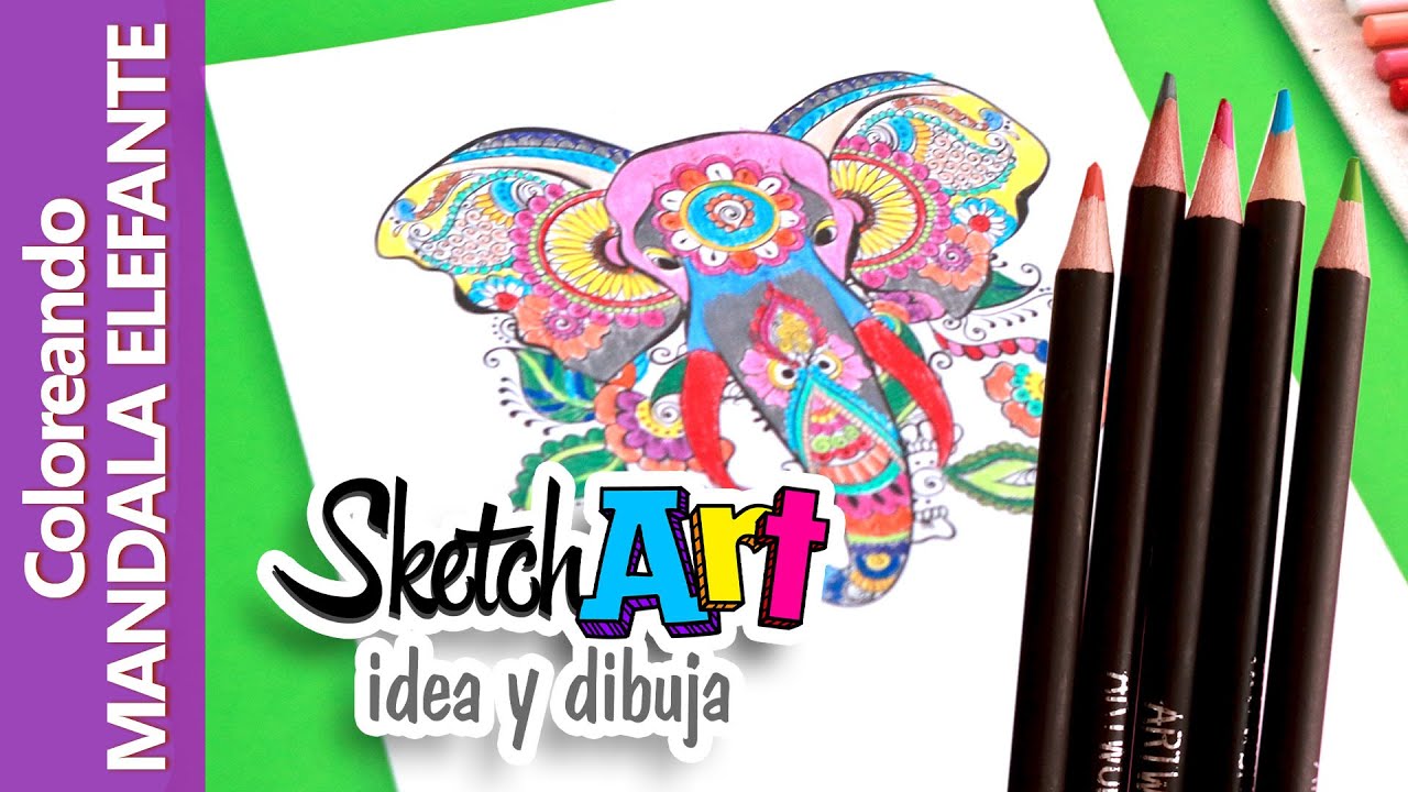 Mandalas para Colorear e Imprimir 🐘 coloreando un ELEFANTE 🎨 Mandalas PARA PINTAR 😄 Mandalas faciles