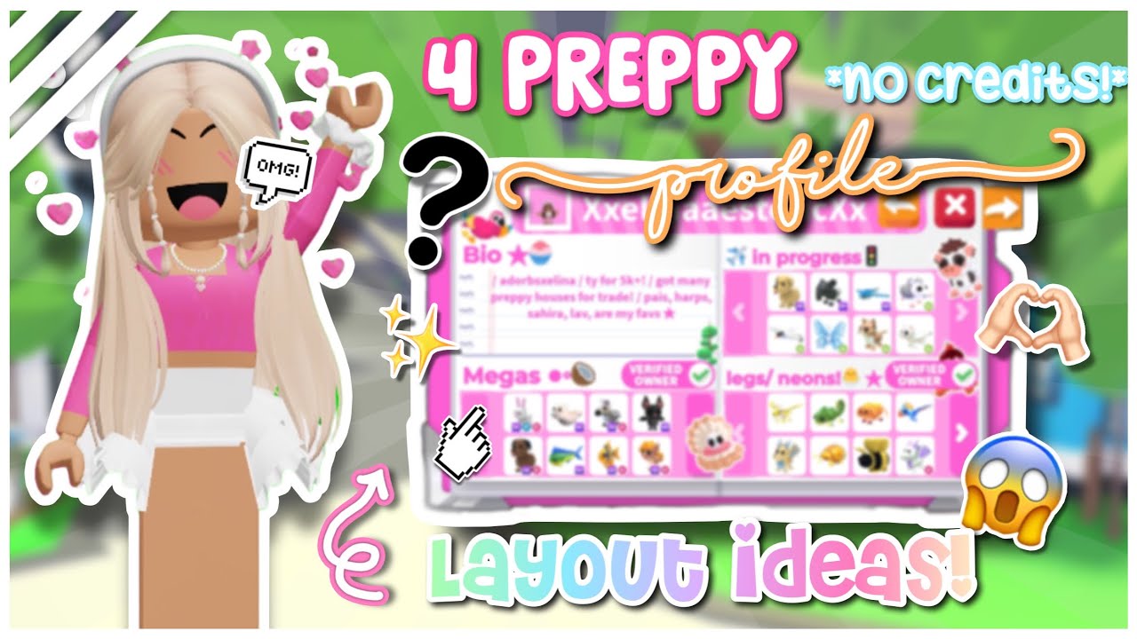 🚦★ 4 PREPPY PROFILE LAYOUT IDEAS! | ADOPT ME! | 🐣