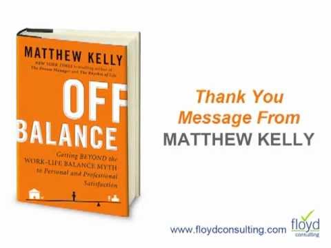 OFF BALANCE Pre-Order Thank You Message from Matthew Kelly