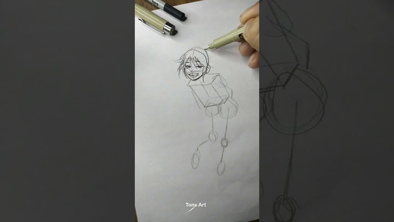 Anime Full Body Perspective Drawing #shorts
