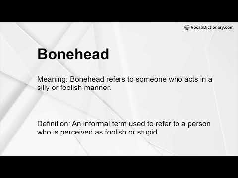 Bonehead Meaning