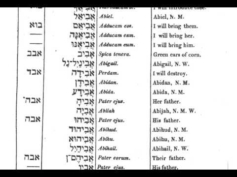 001 004 Hebrew Latin English Bible Dictionary Learn Ashkenazi pronunciation