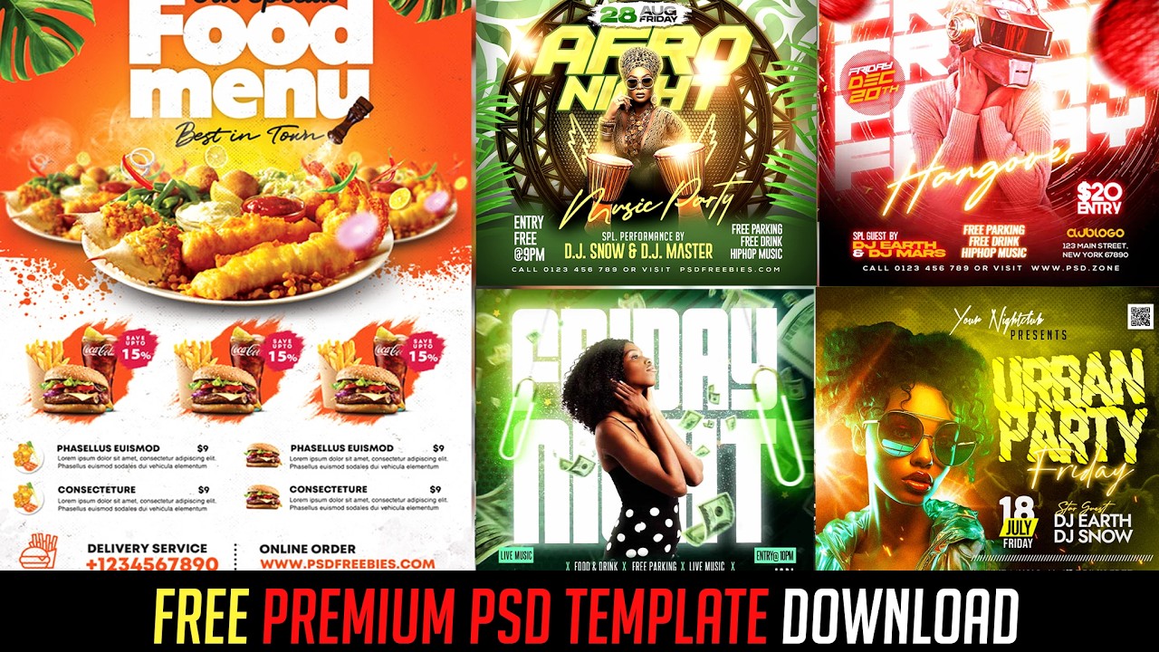 Download FREE Premium PSD Flyer Templates | 100% Editable in Photoshop