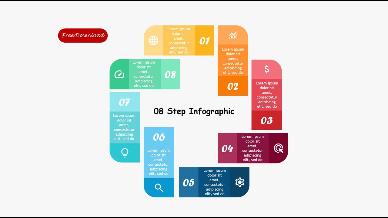 ATS24_08 Step Square Vector Infographic | Free PowerPoint Templates