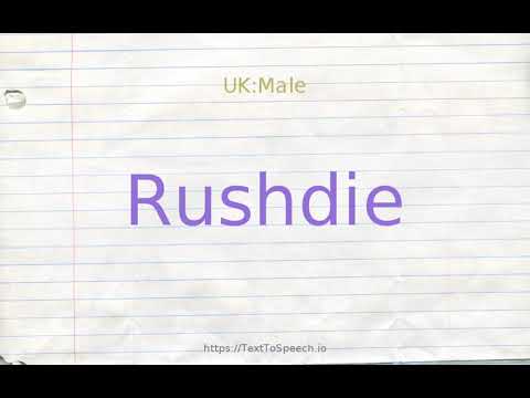 How to pronounce rushdie