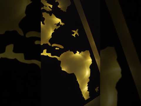 Mapa Mundi Led - Triptico - Deco - Madly Store